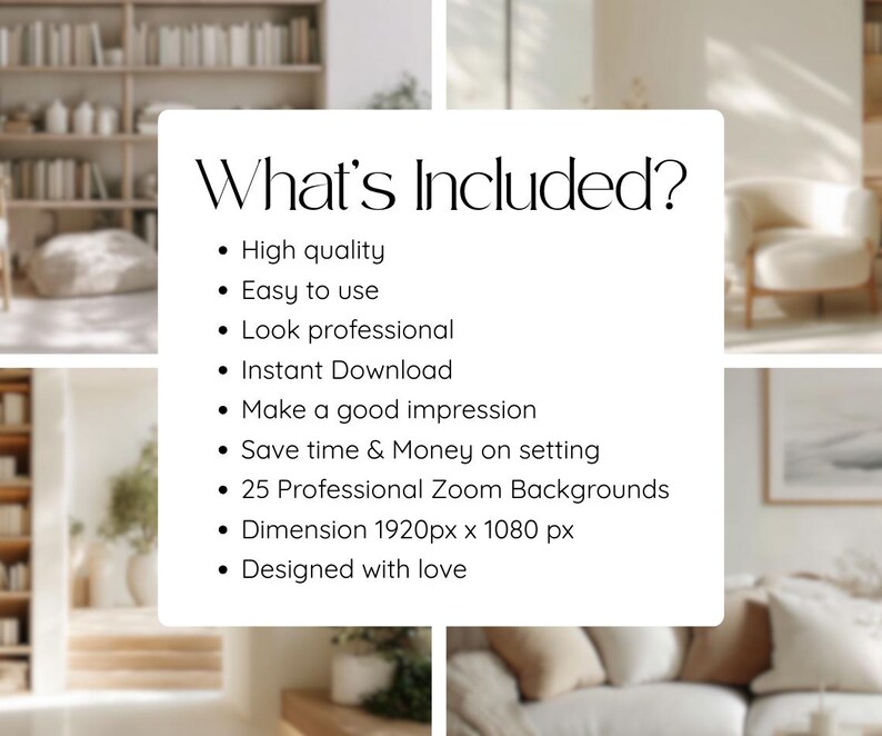 25 Zoom Backgrounds: Professional Office & Home Office (digital ...