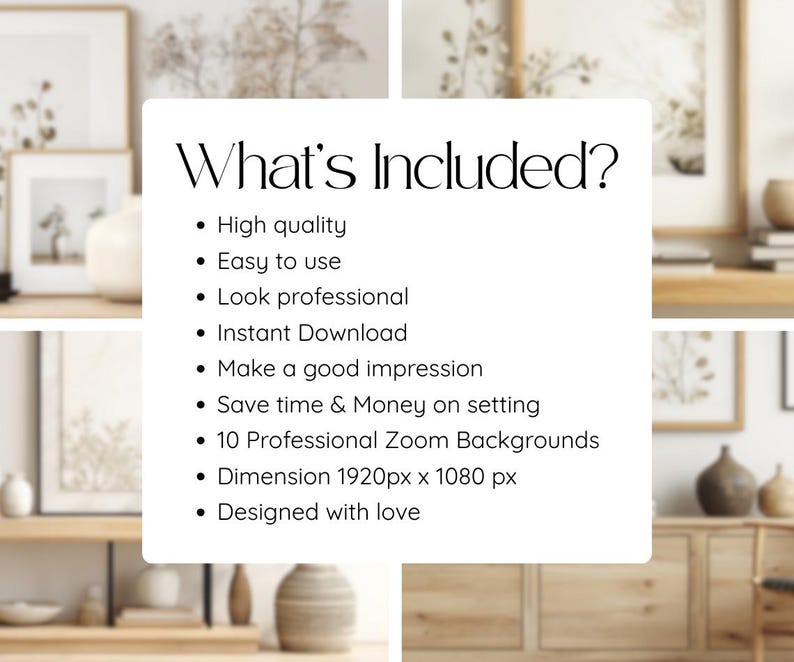 10 Modern Brown Zoom Backgrounds: Minimalist Home Office Backdrops (10 ...