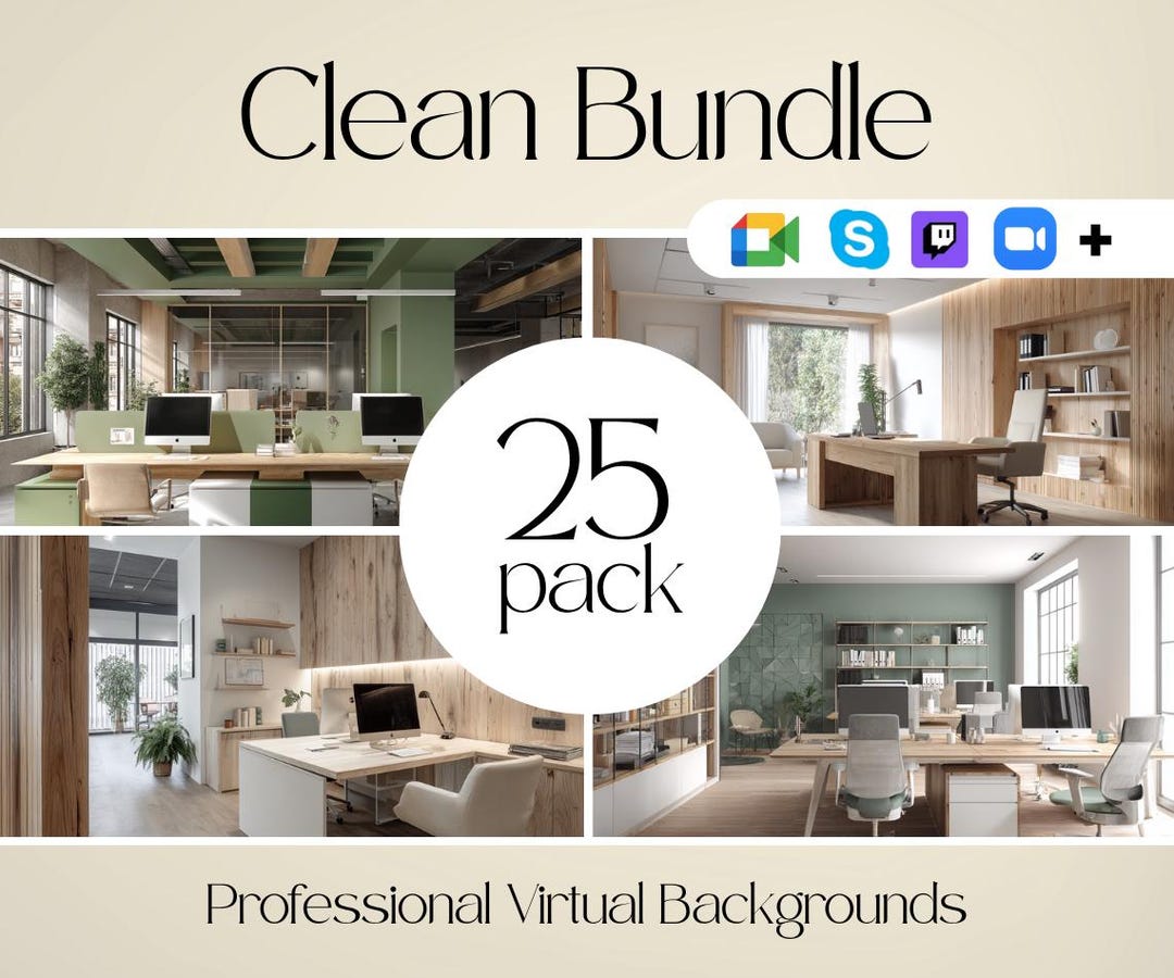Modern Office Shelving Zoom Background | 25 Virtual Backdrops (digital ...