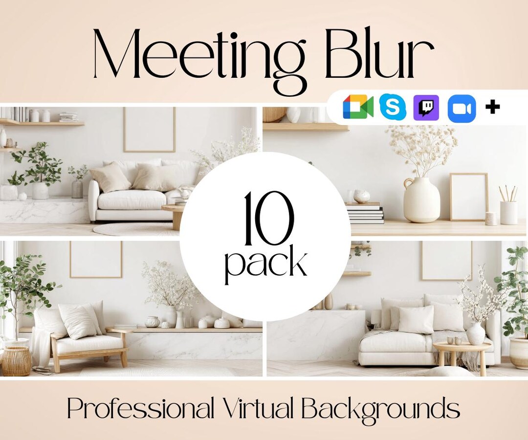 10 Modern Home Office Zoom Backgrounds: Minimalist Virtual Meeting ...