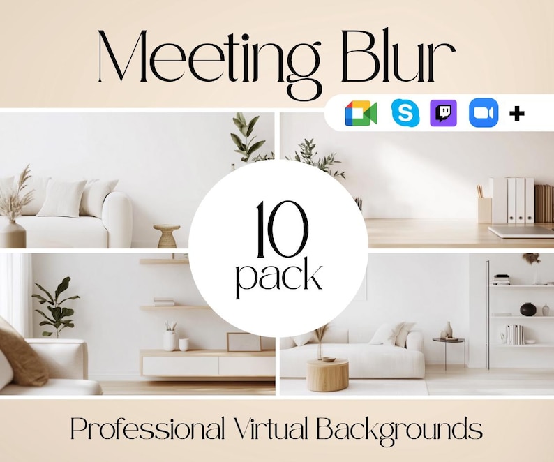 10 Minimalist Neutral Zoom Background: HD Virtual Backdrop (digital ...