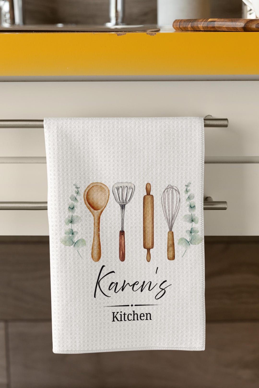 Personalized Farmhouse Kitchen Towels: Waffle Weave Microfiber - Etsy
