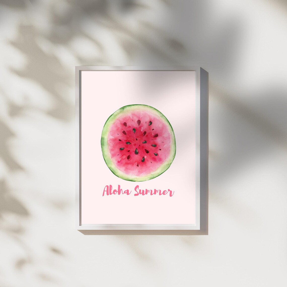 Aloha Summer Printable | Watercolor Watermelon Wall Art | Summer ...