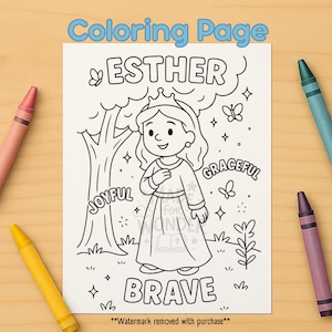 Queen Esther Coloring Page | Bible Hero Coloring Sheet for Girls ...