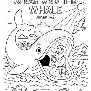 Jonah and the Whale | Christian Coloring Page – Printable Bible ...