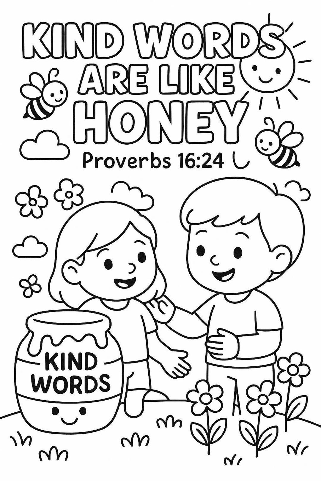 Proverbs 16:31|bible Verse Coloring Book Pages for Kids | Scripture Art ...