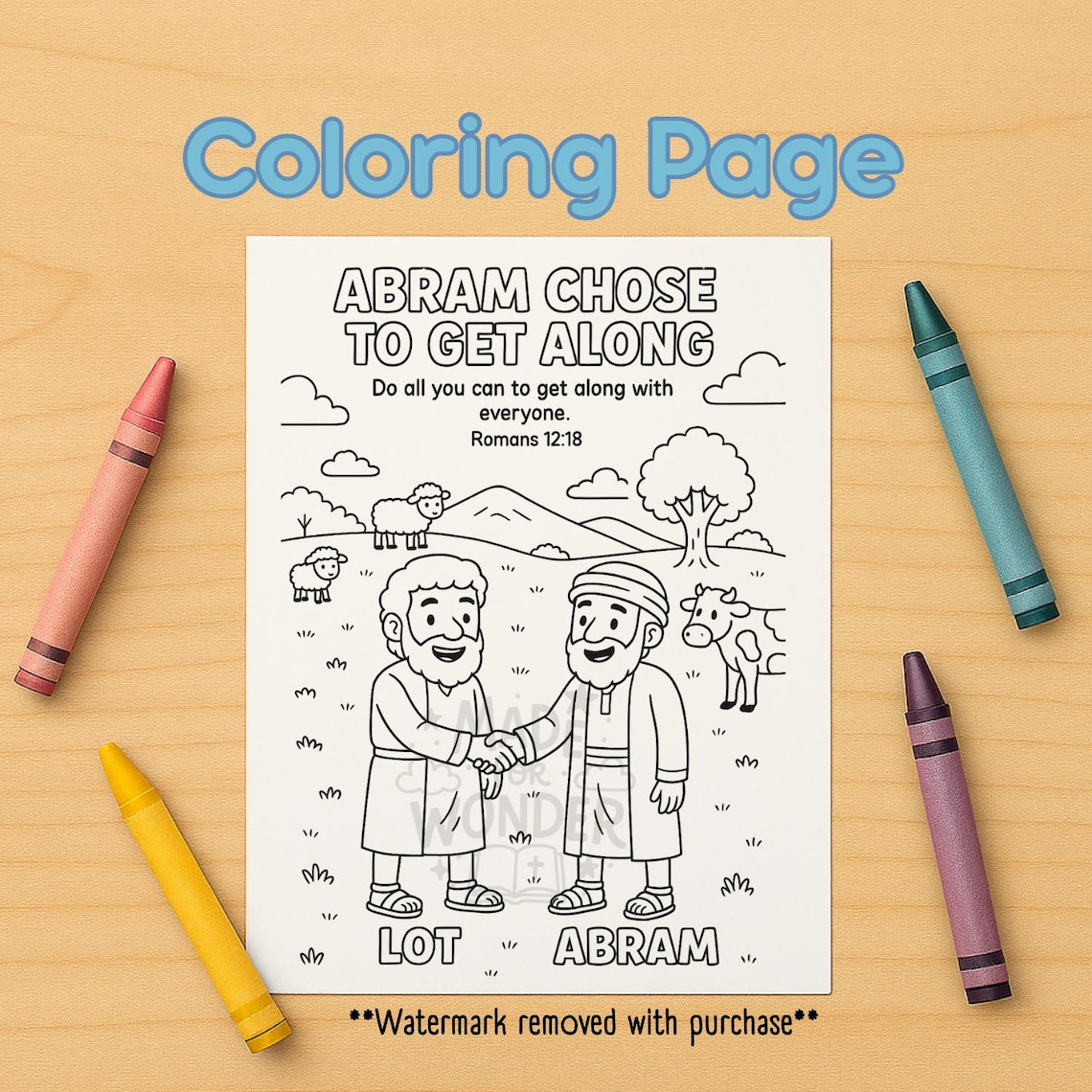 Abraham & Lot Bible Story Coloring Page | “abram Chose to Get Along ...