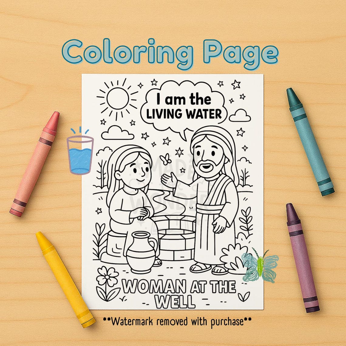 Woman at the Well | Coloring Page| Bible Hero Coloring Sheet for Girls ...
