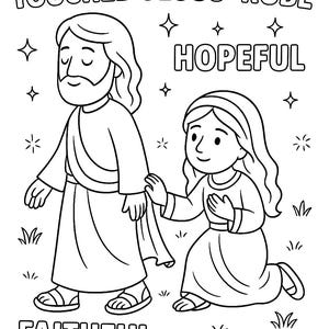 Woman Who Touched Jesus’ Robe | Bible Hero Coloring Sheet for Girls ...