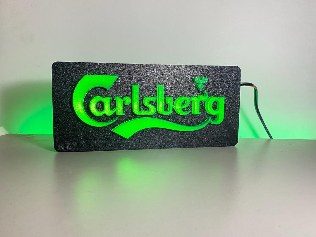Carlsberg Beer Sign Light: 3D Printed LED Bar Decor - Etsy