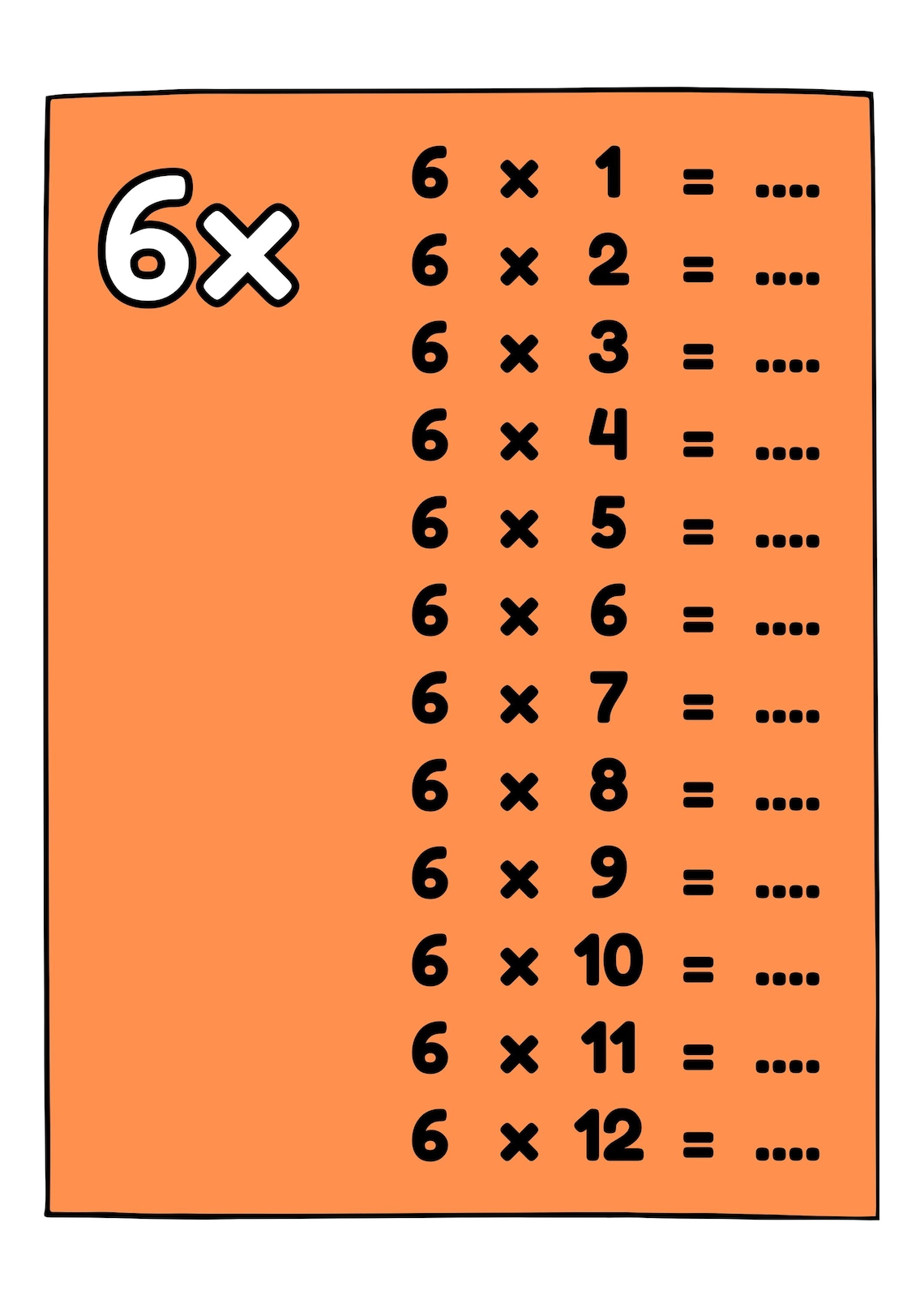Printable Times Tables 1–12 | Simple Maths Learning Charts for Kids ...