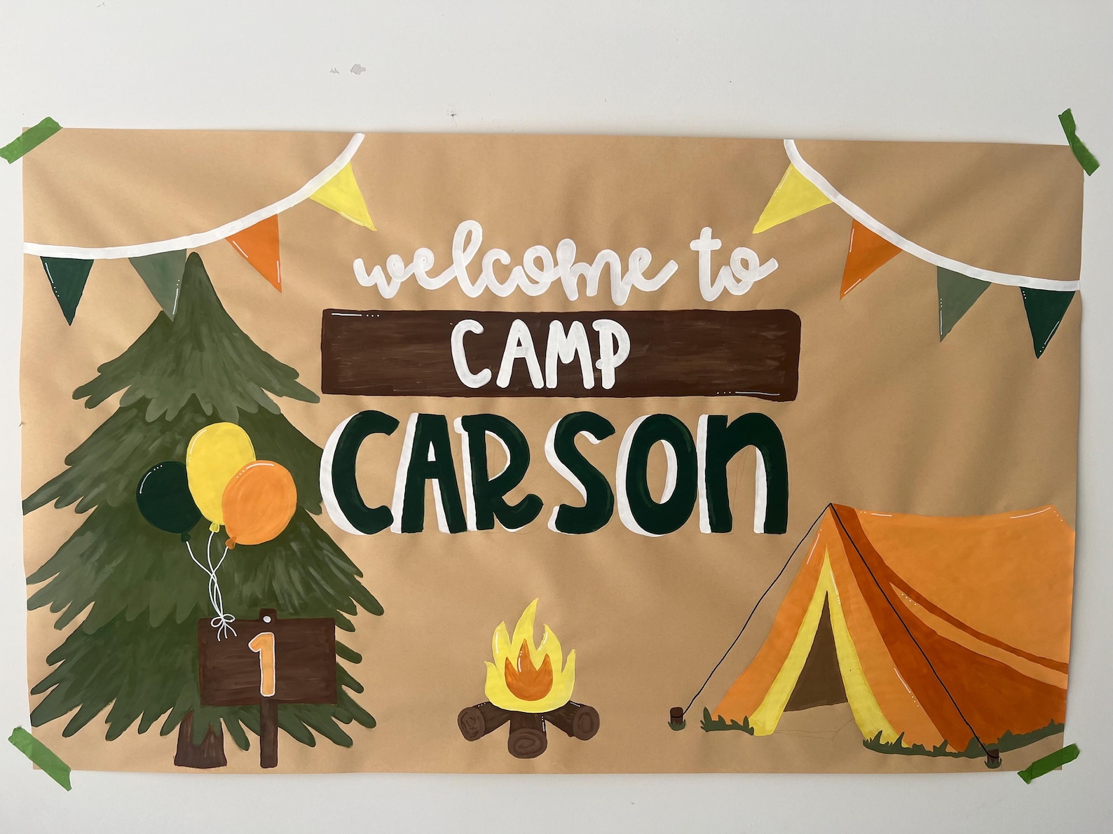 Custom Hand-painted Brown Paper Banner: Personalized Party Decor - Etsy