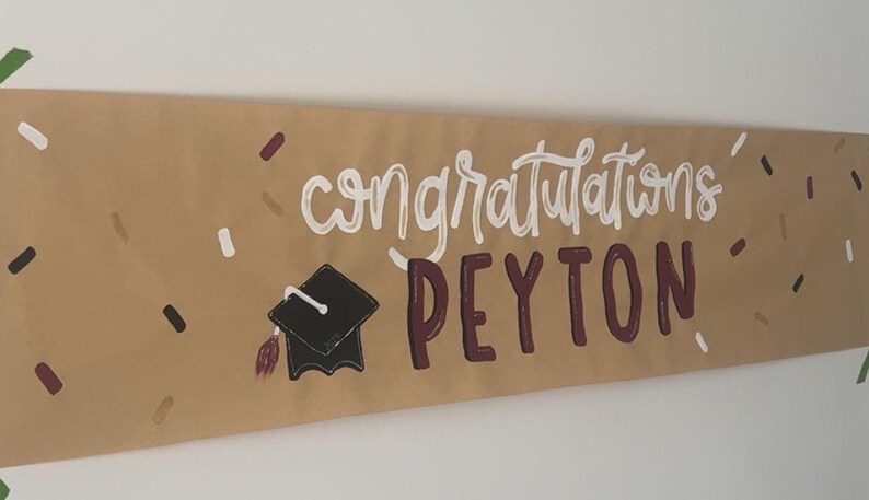 Custom Hand-painted Brown Paper Banner: Personalized Party Decor - Etsy