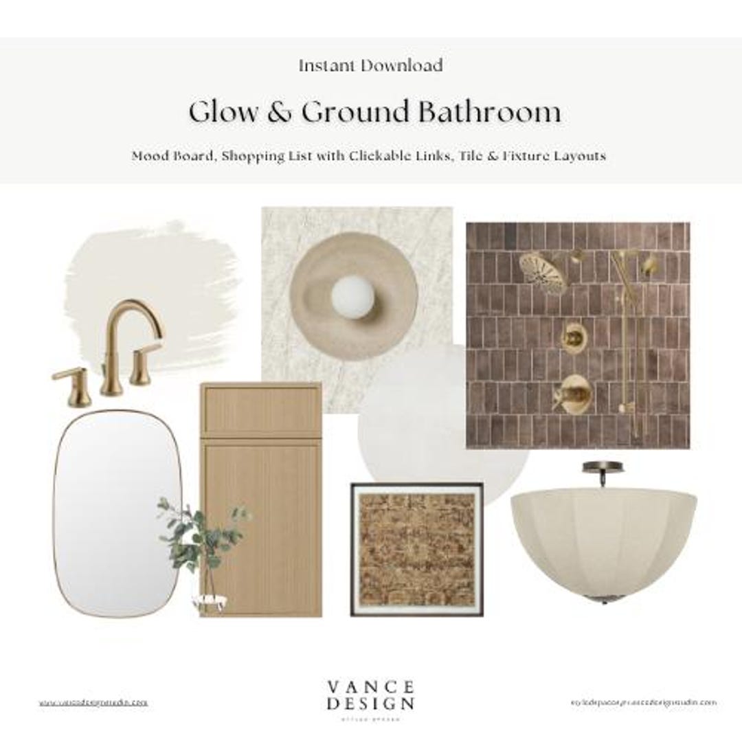 Neutral Spa Bathroom E-design: Digital Mood Board (PDF Download - Etsy
