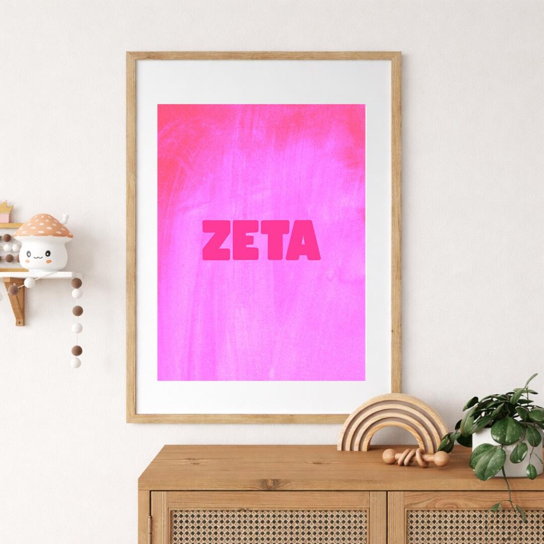 Greek Letter Zeta Printable | Sorority Wall Art | Mix & Match Greek ...