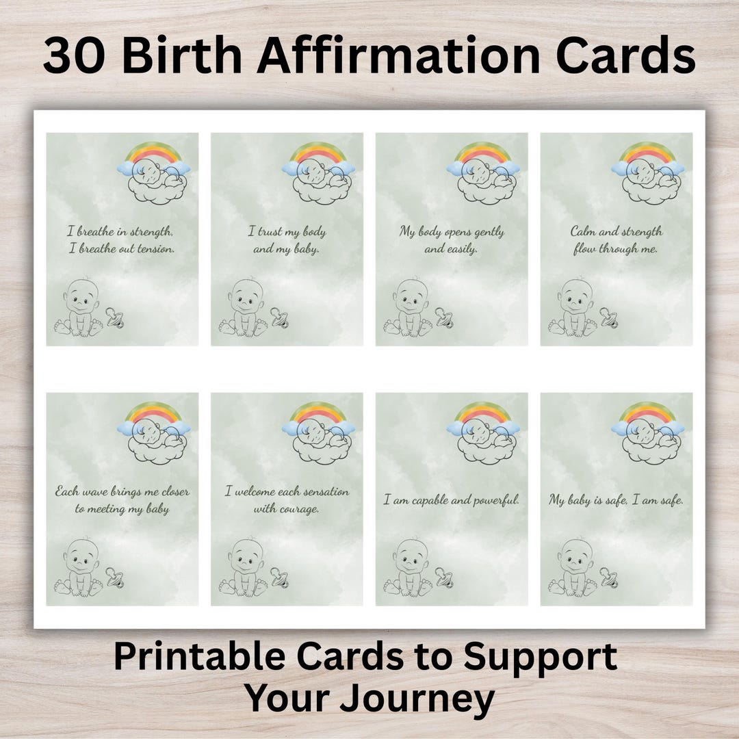 Birth Affirmation Cards, Pregnancy Encouragement, Labour & Delivery ...
