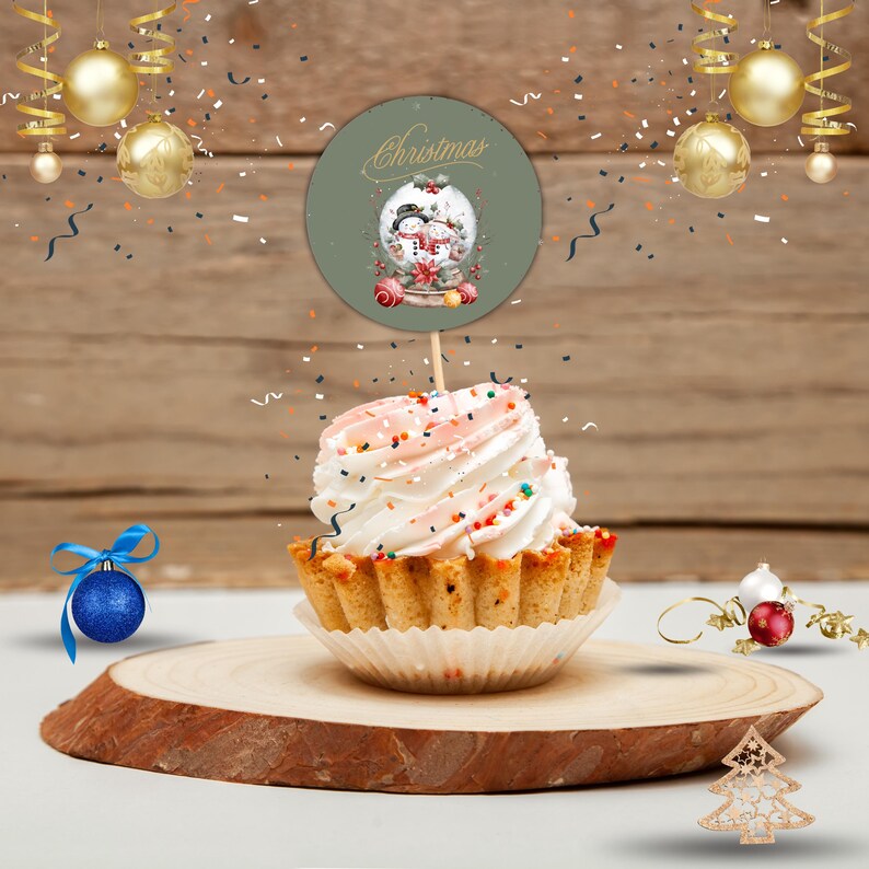 24 Printable Christmas Tags, Labels, Round Holiday Stickers (PDF, JPG ...