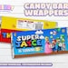 Super Mario Birthday Candy Bar Wrapper - 5.2 X 5.8" Printable Labels ...