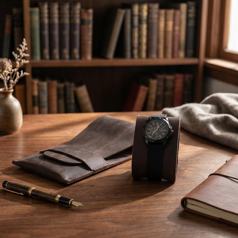 Personalized Leather Watch Roll, Custom Watch Case Travel Size, Travel ...