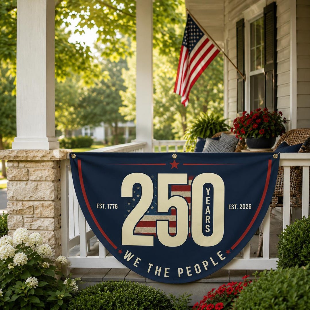250th Anniversary Semicircle Flag, USA 1776 2026 Banner, 1776 2026 ...