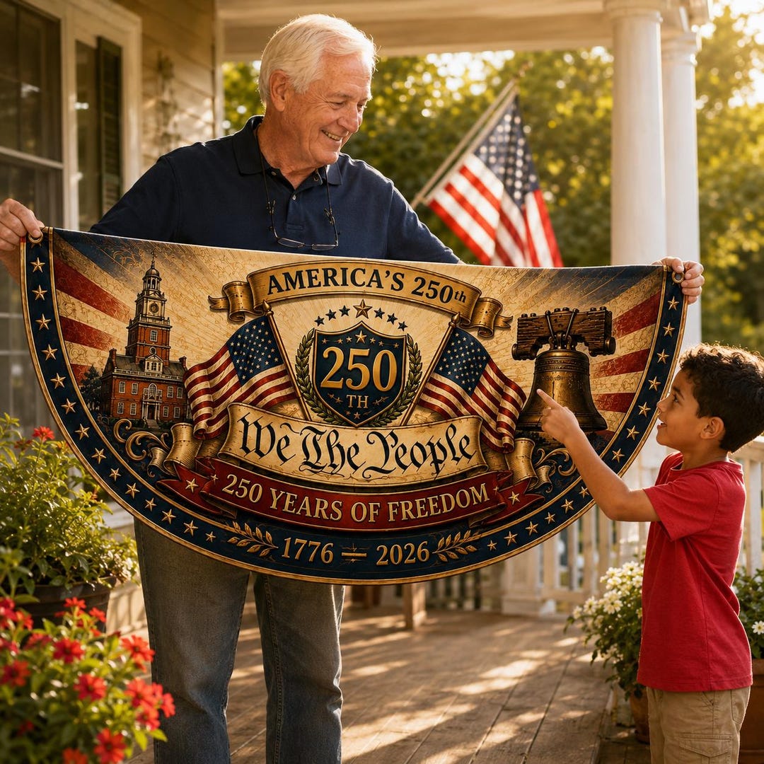 250th Anniversary Semicircle Flag, 250th Anniversary Banner, 1776 2026 ...