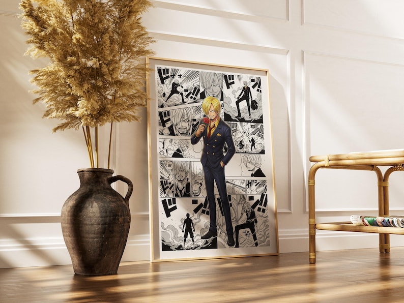 One Piece Sanji Manga Panel Poster | Digital Download | High-resolution ...