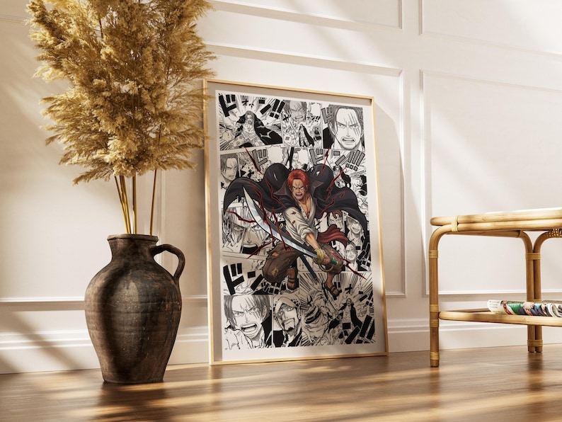 One Piece Shanks Manga Panel Poster | Digital Download | High ...