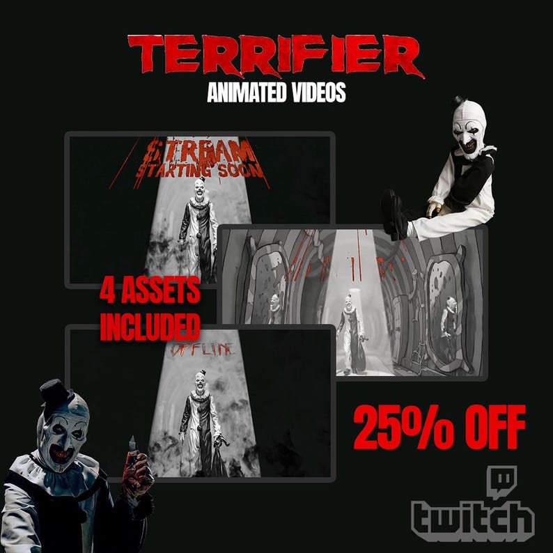 Art the Clown Animated Stream Overlay: Terrifier Inspired (digital ...