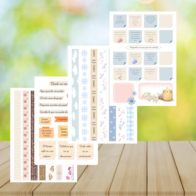 Printable Stickers + Decorative Phrases | Digital Stationery for ...