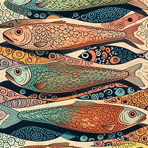Whimsical Fish Art Print | Coastal Boho Ocean Wall Decor | Nautical ...