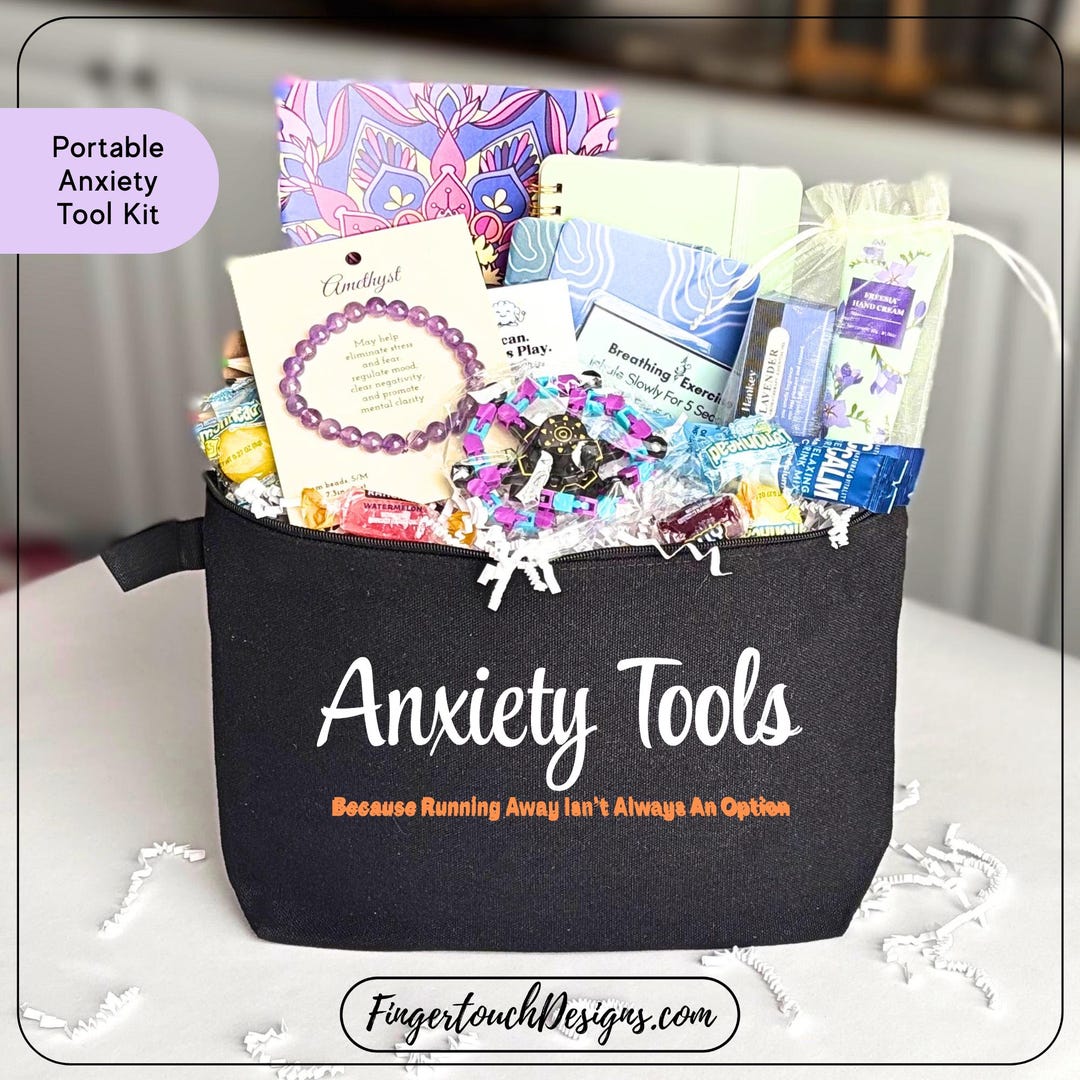 Portable Anxiety Relief Kit – Self Care Bag | Mental Health Gift for ...