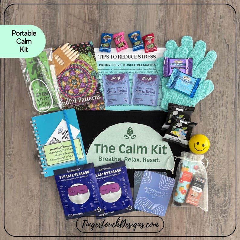 Portable Calm Kit | Stress Relief Self Care Bag | Relaxation Gift - Etsy