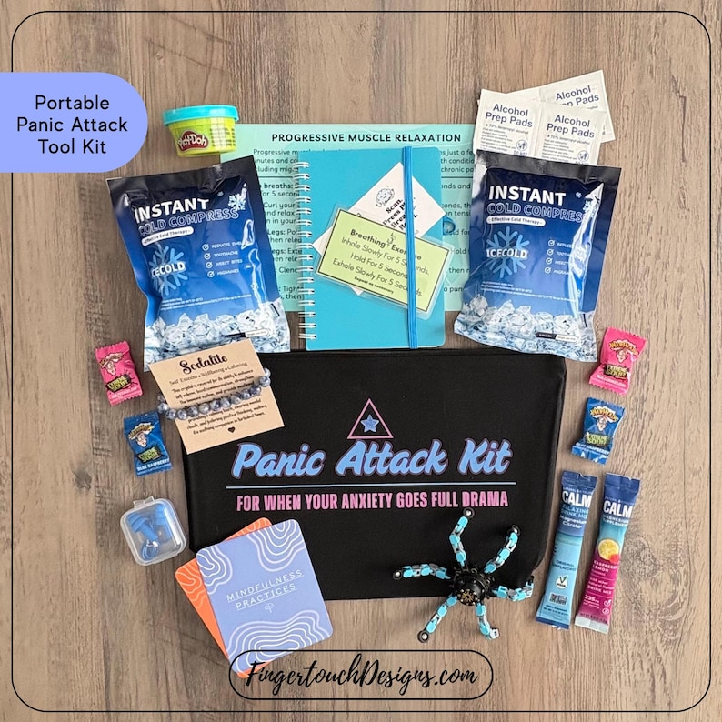 Portable Panic Attack Kit | Anxiety Relief Bag | Grounding Tools - Etsy