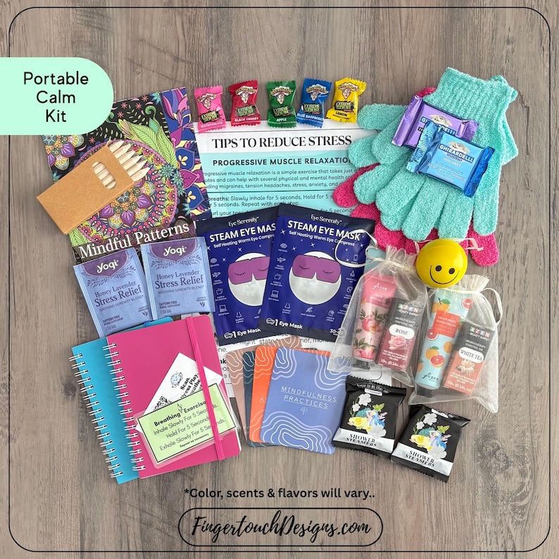 Portable Calm Kit | Stress Relief Self Care Bag | Relaxation Gift - Etsy