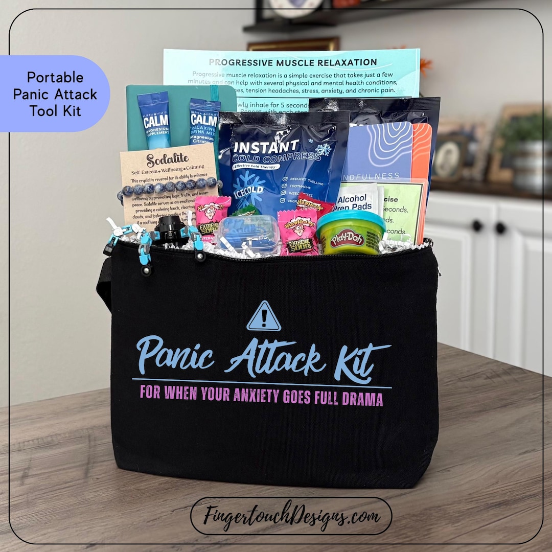 Portable Panic Attack Kit | Anxiety Relief Bag | Grounding Tools - Etsy