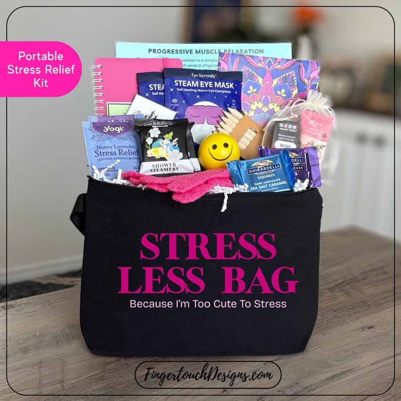 Portable Stress Less Kit | Anxiety Care Package | Wellness Bag - Etsy