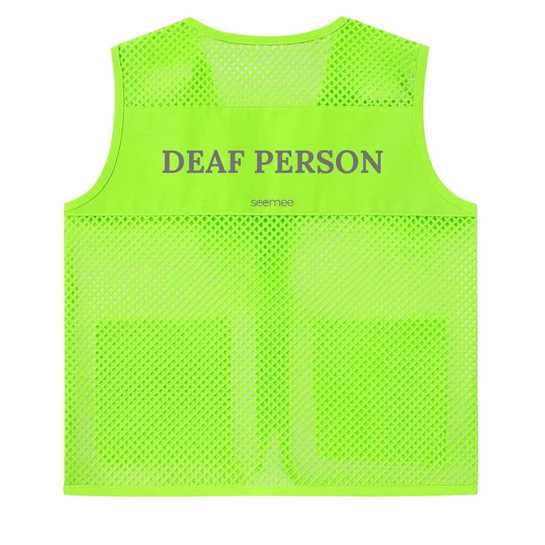 Deaf Person Safety Vest - Reflective, Easy Deaf Visibility Aid ...