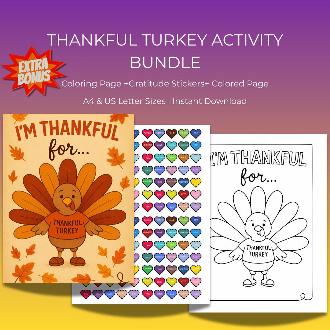 Thankful Turkey Craft With Feather Bundle | Kids Thanksgiving Activity ...