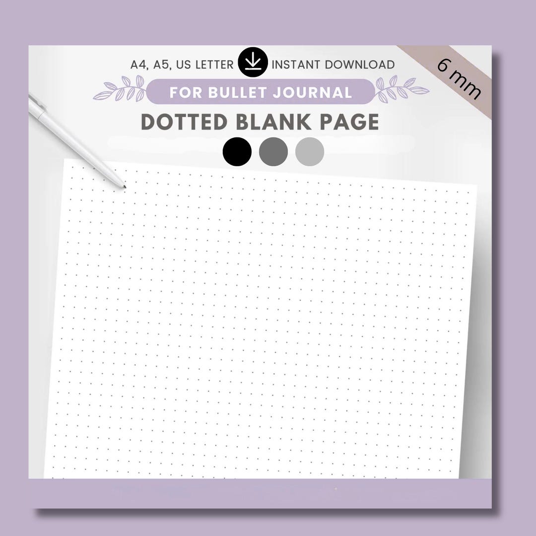 Dot Grid Paper Bundle: A4, A5, Letter Sizes (PDF Download) - Etsy