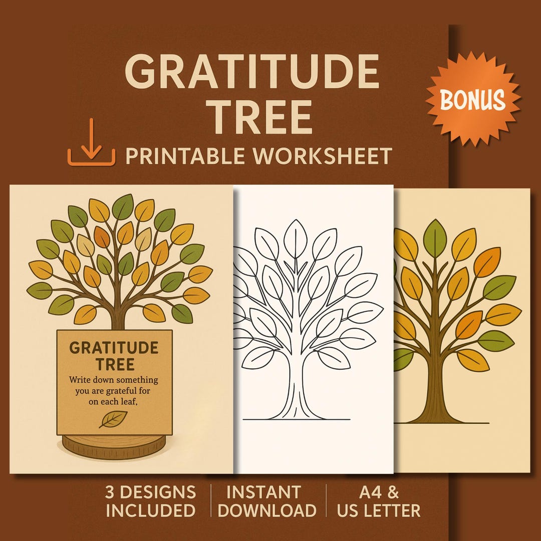 Gratitude Tree Printable | Counseling Tool for Kids & Adults ...
