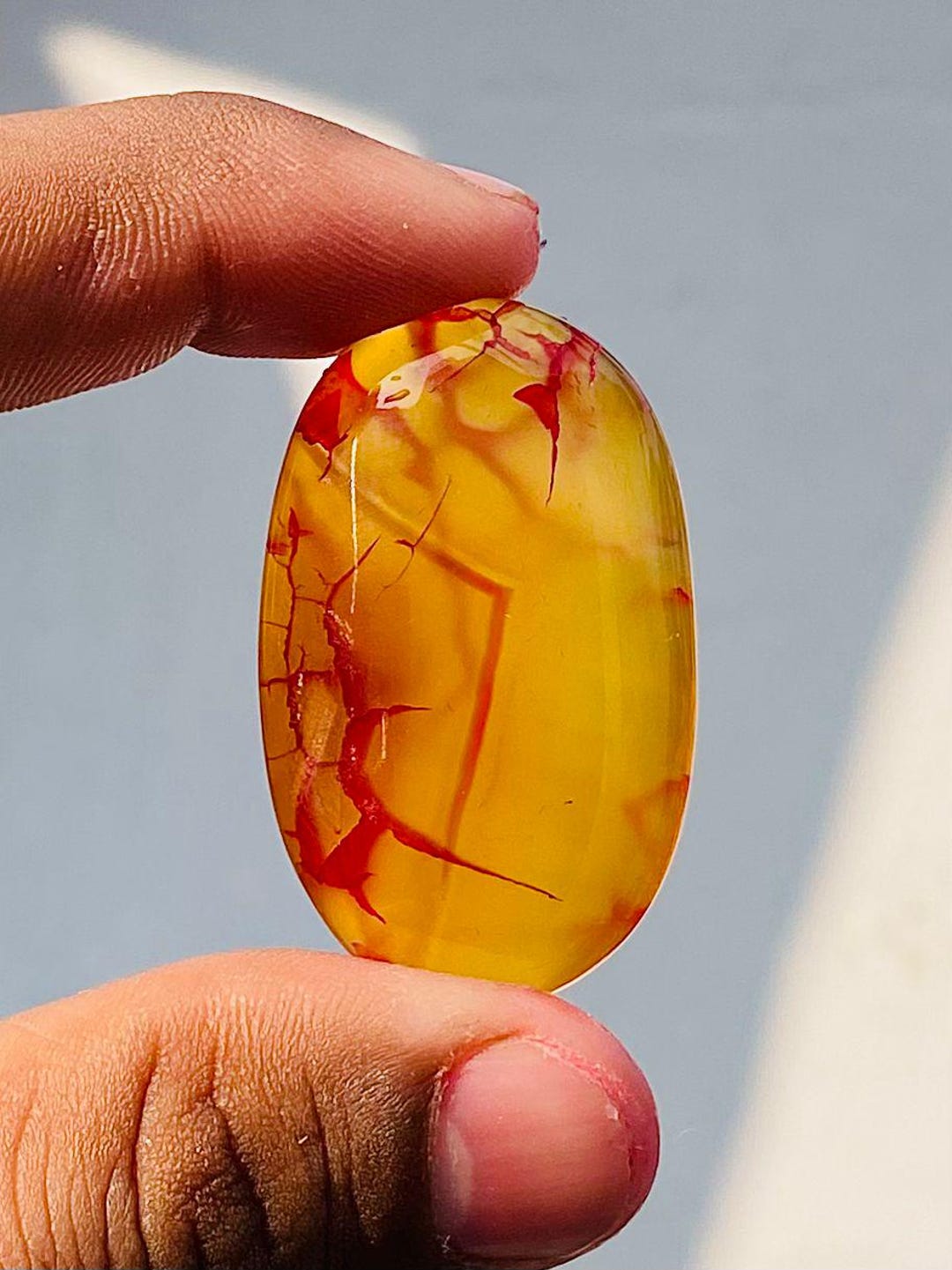 Oval Dragon Veins Agate Cabochon Gemstone (27X44X7MM, 75 Carat) - Etsy