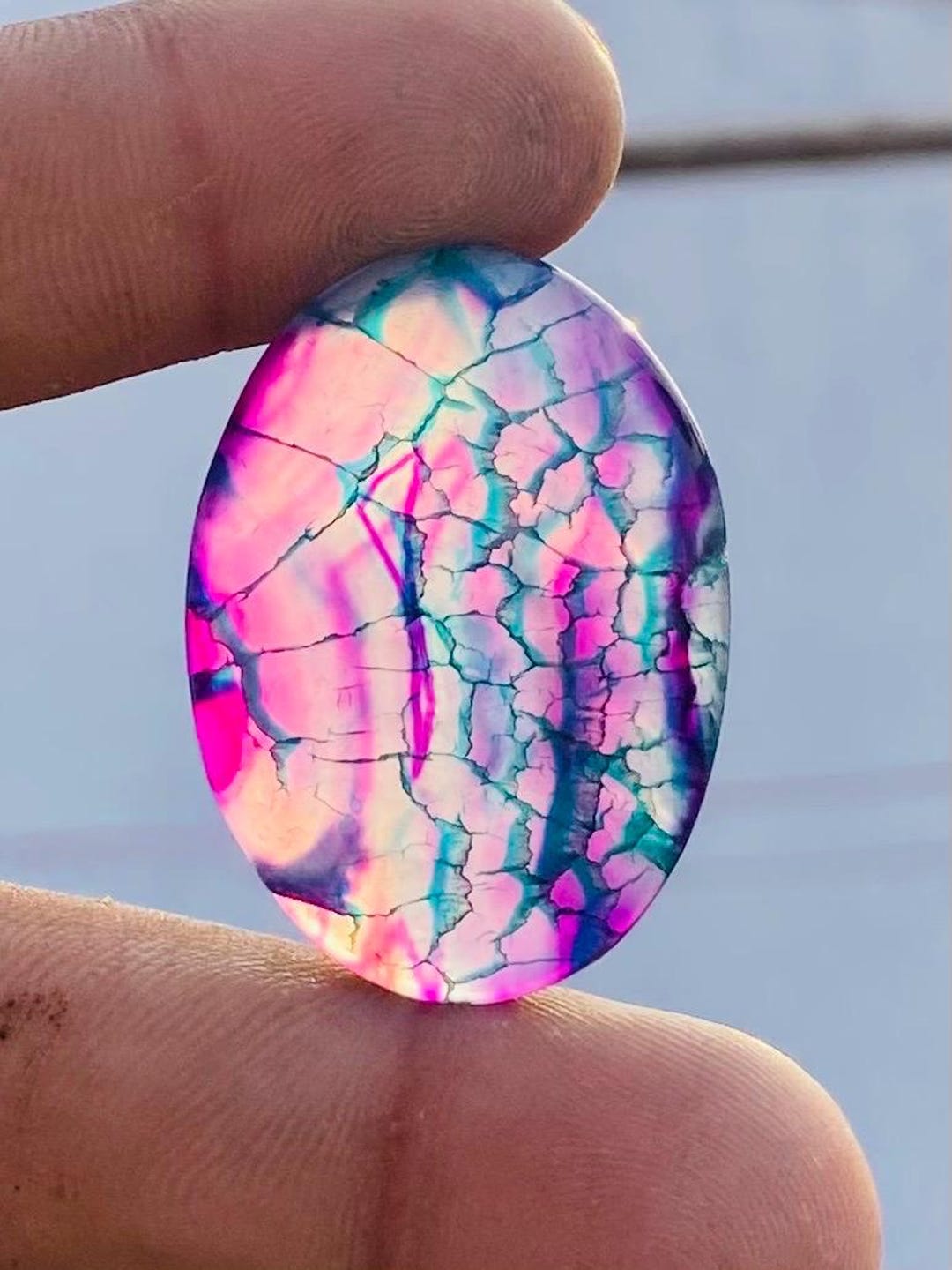 Oval Dragon Veins Agate Cabochon, Jewelry Making (38X27X5MM, 45.00 CT ...