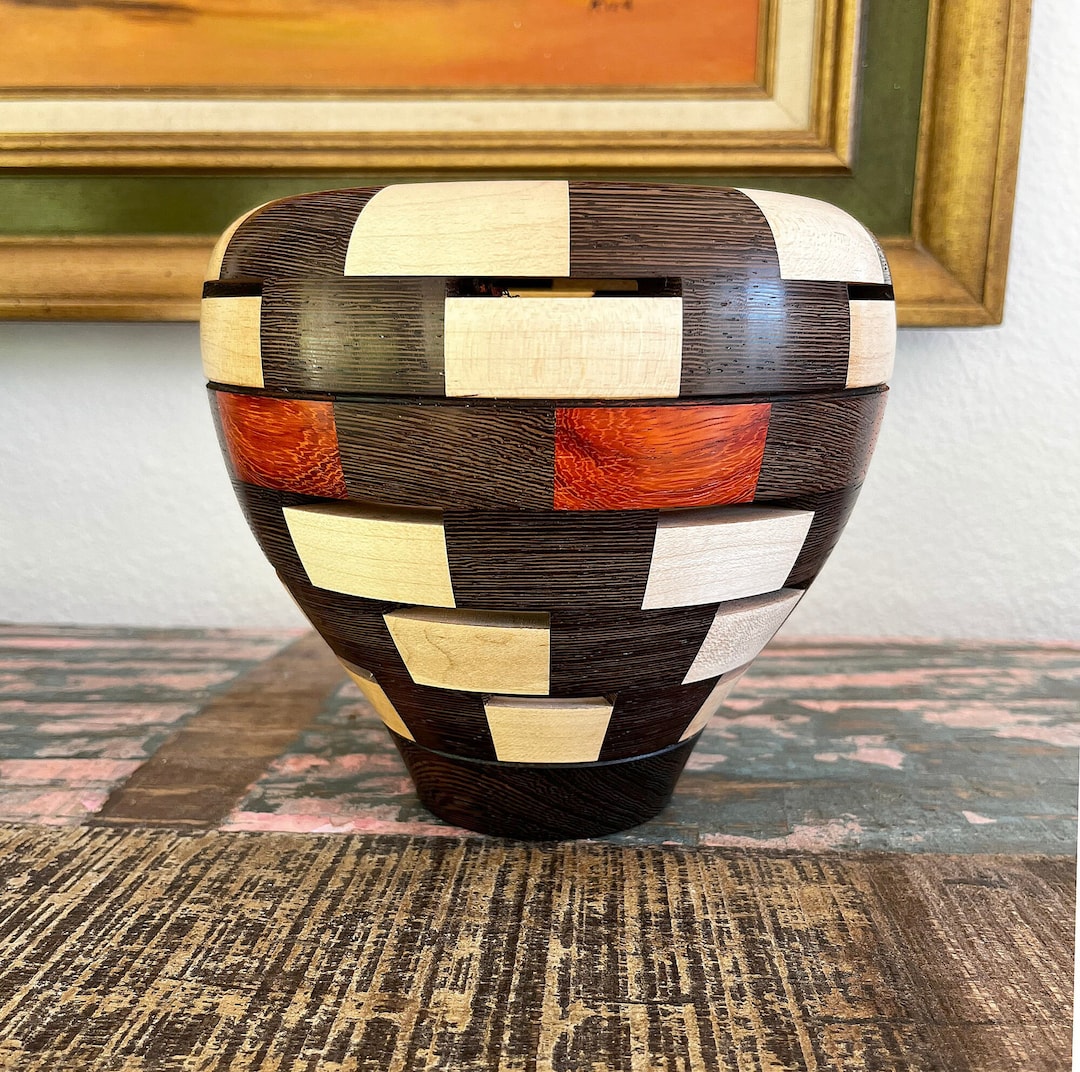 TULIP VASE / Paduak-wenge-maple - Lathe Turned Exotic Woods - Etsy