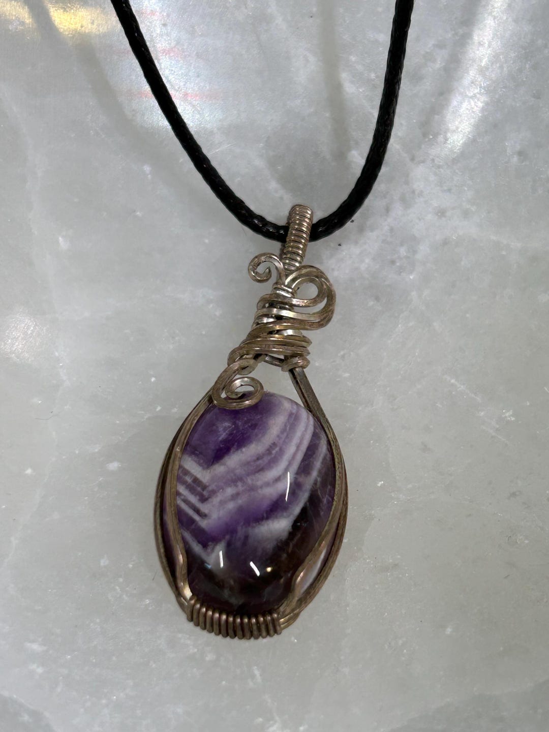Mermaid Tail Fluorite Necklace: Chevron Amethyst Crystal - Etsy