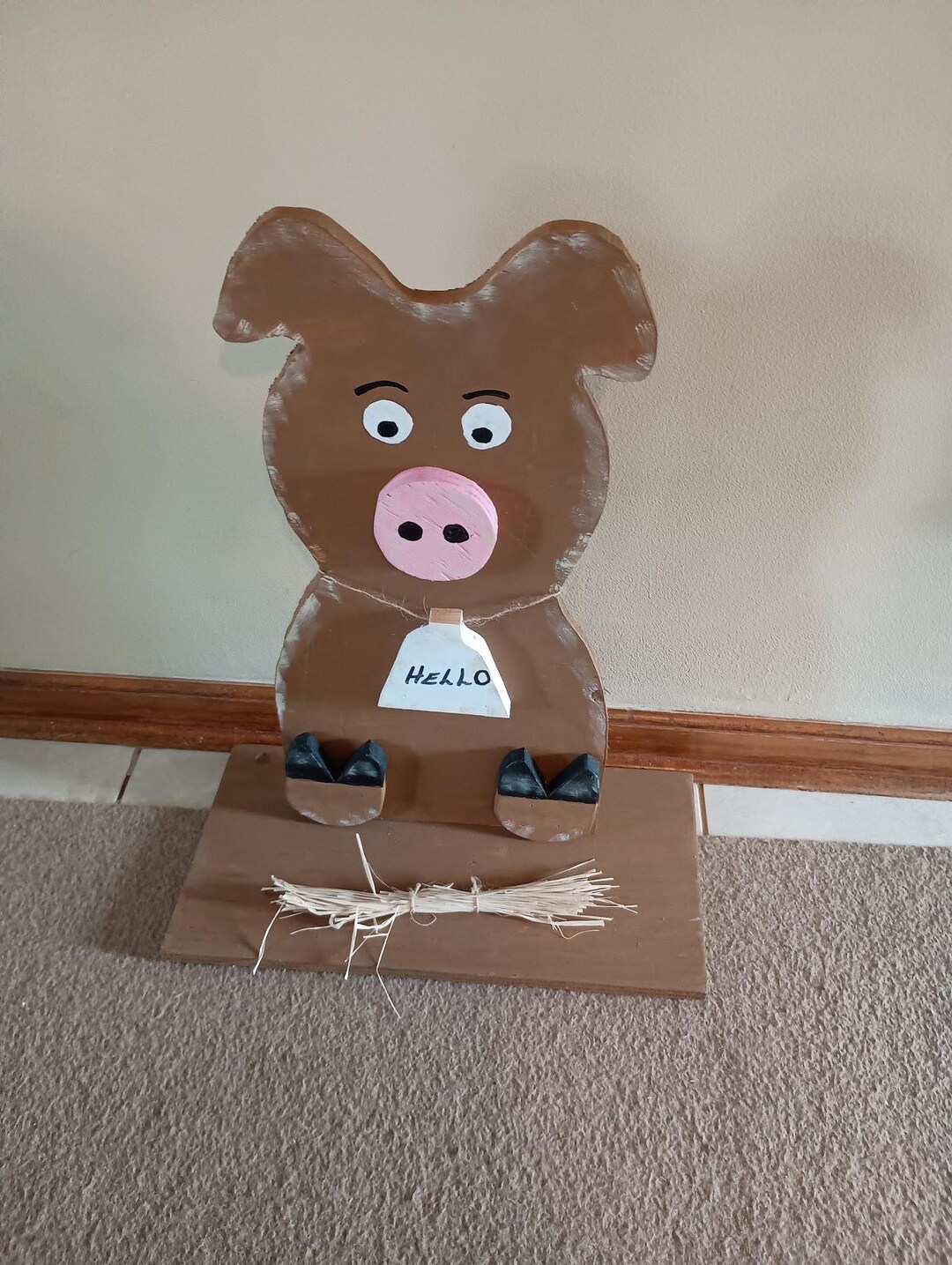 Brown Pig Porch Sign - Etsy