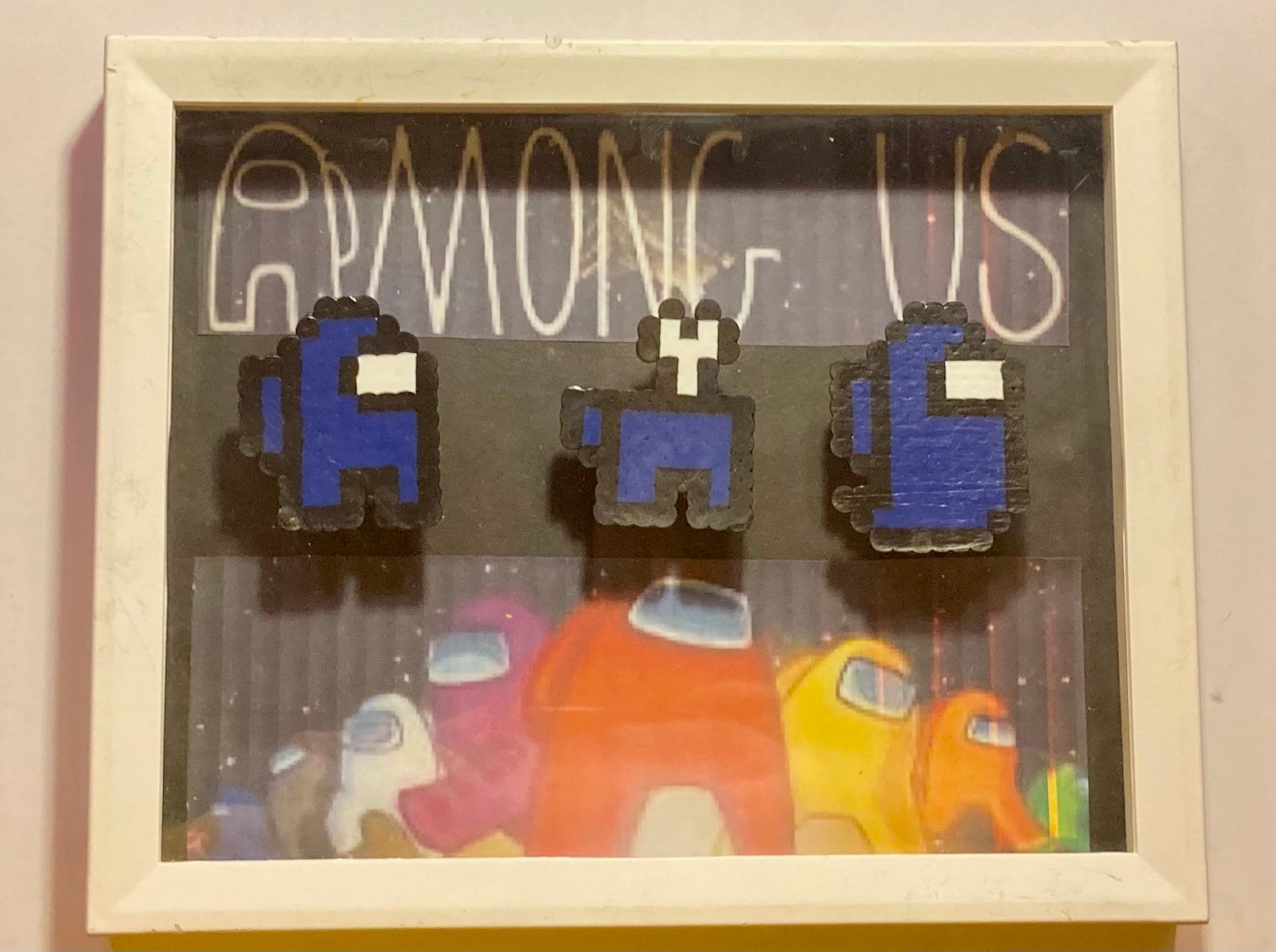 Entre Nosotros-Custom Color-Framed Shadow Box Perler Bead Art - Etsy España