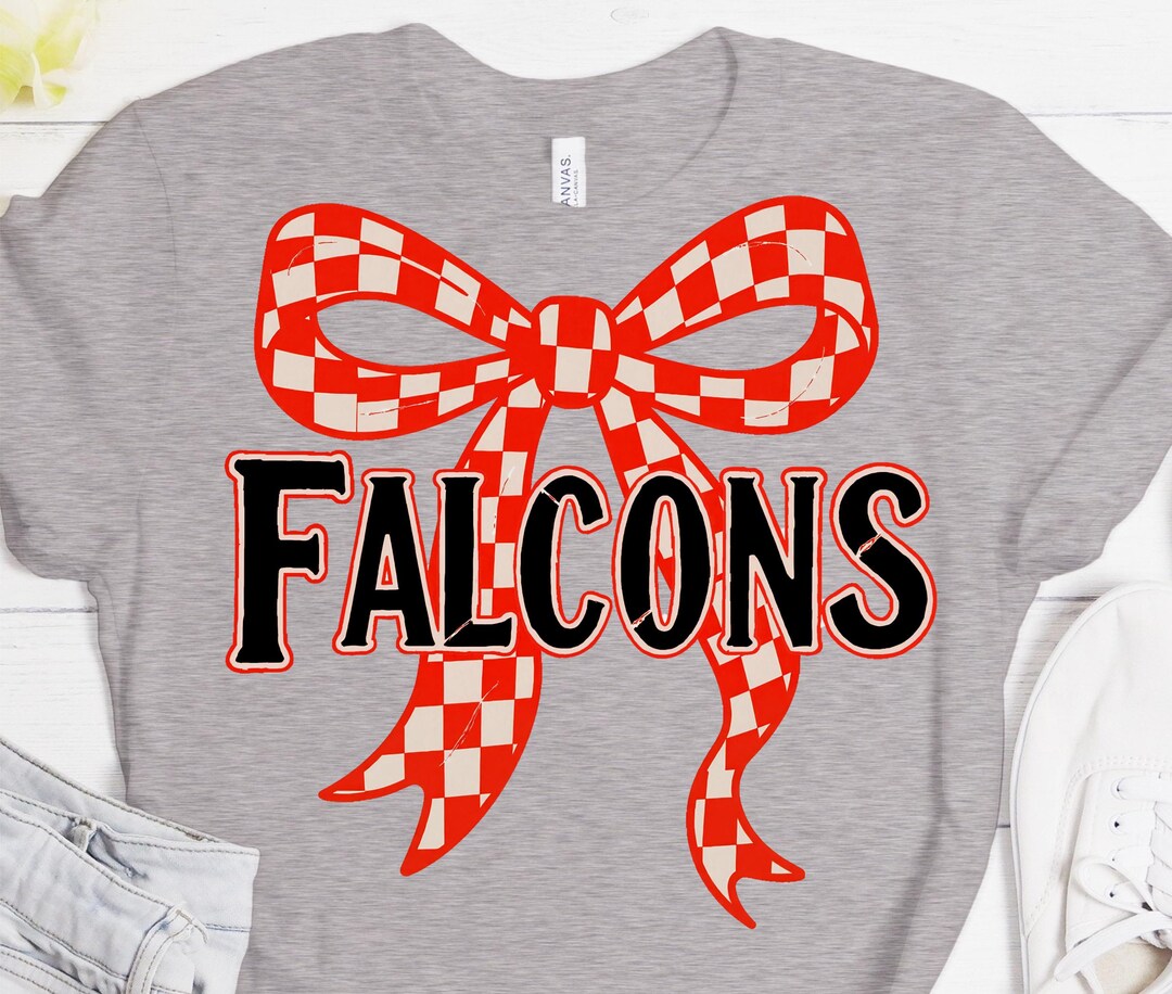 Distressed Falcons Bow 1 PNG, Trendy Falcons Mascot PNG, Falcons Mama ...