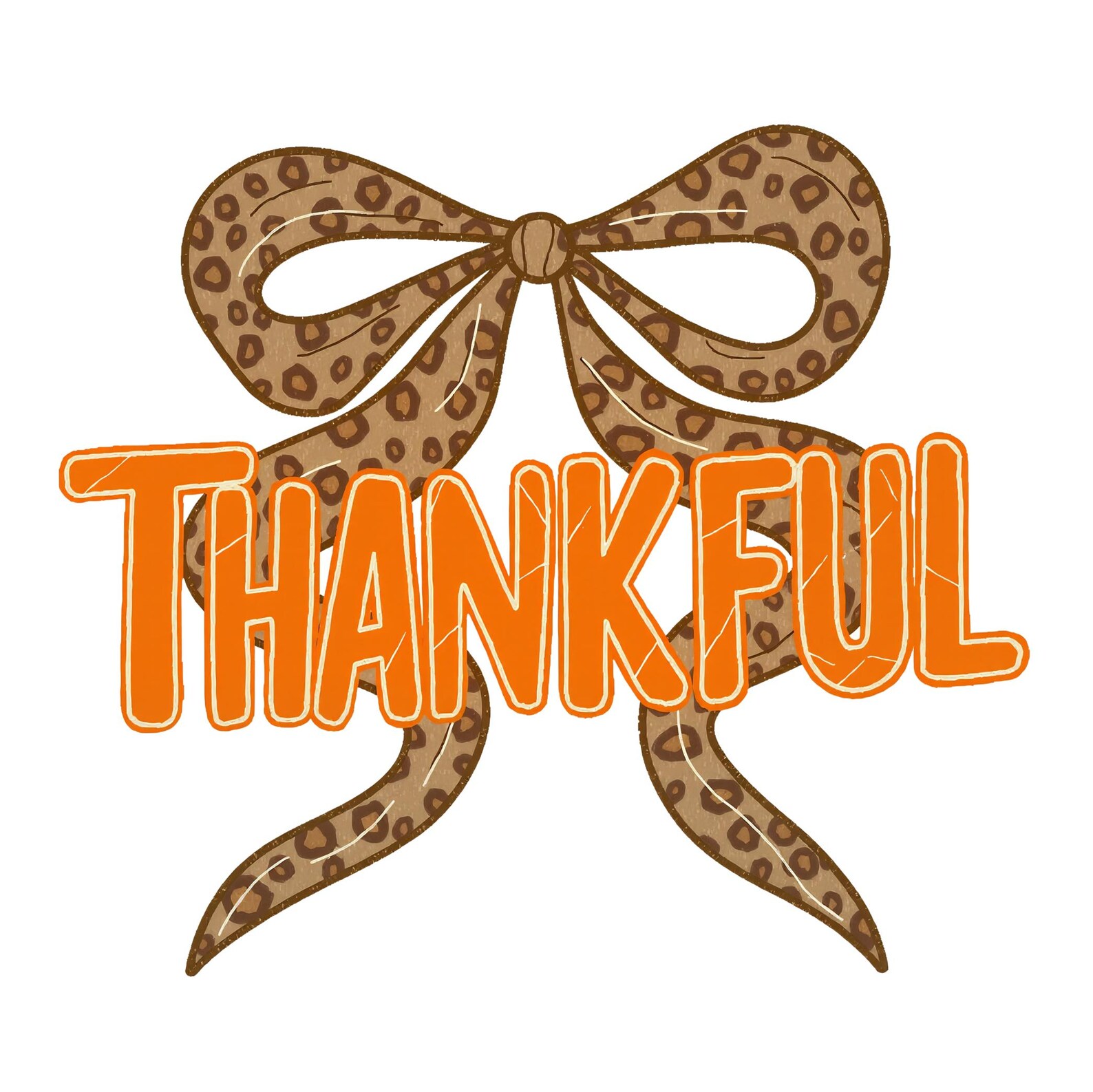 Distressed Thankful Bow PNG: Trendy Thanksgiving Design (digital ...