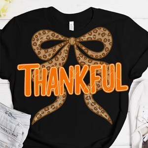Distressed Thankful Bow PNG: Trendy Thanksgiving Design (digital ...