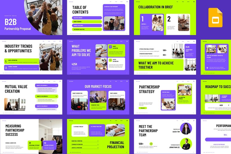 B2B Partnership Google Slides Template Business Proposal Presentation ...